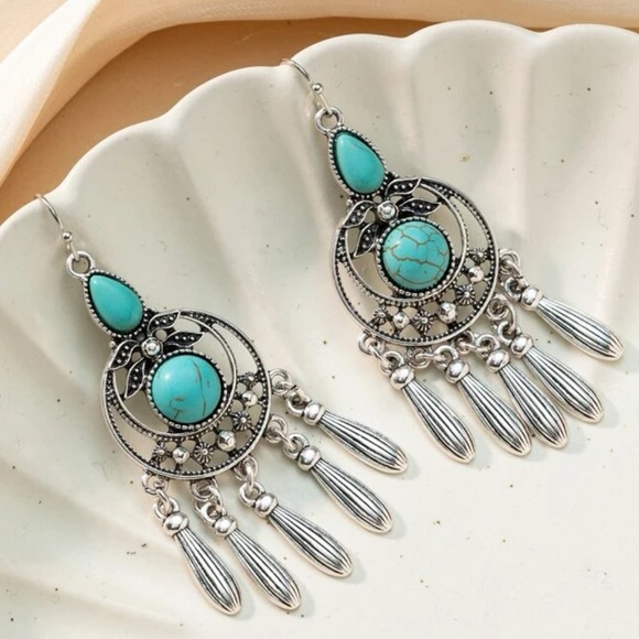 BellanBlue | Jewelry | Western Turquoise Antiqued Dangles Beth Dutton ...